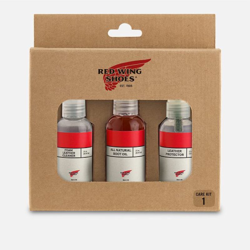 RED WING 98017 CARE KIT 1 (FOAM LEATHER CLEANER, ALL NATURAL BOOT OIL ...