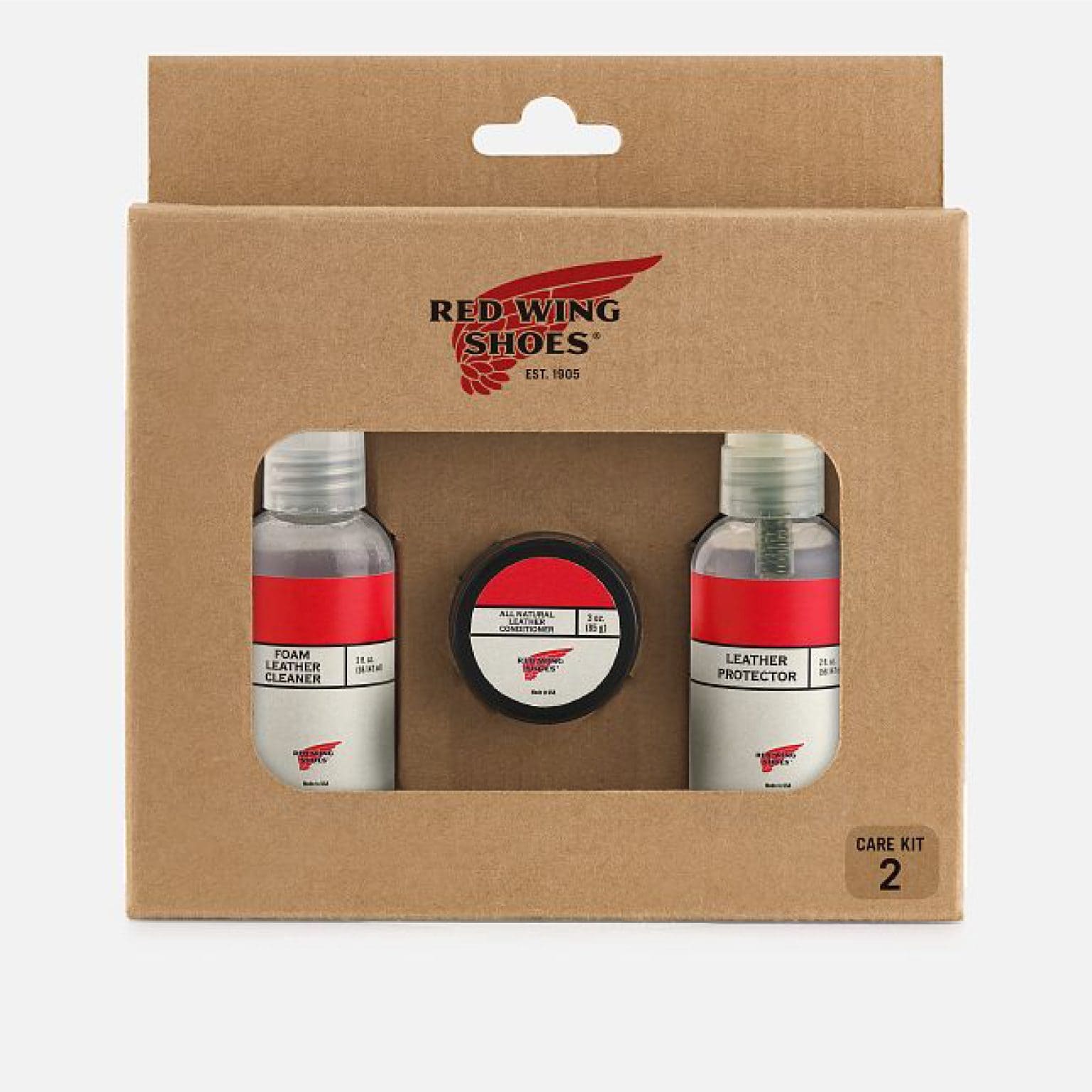 RED WING 98018 CARE KIT 2 (FOAM LEATHER CLEANER, ALL NATURAL LEATHER ...
